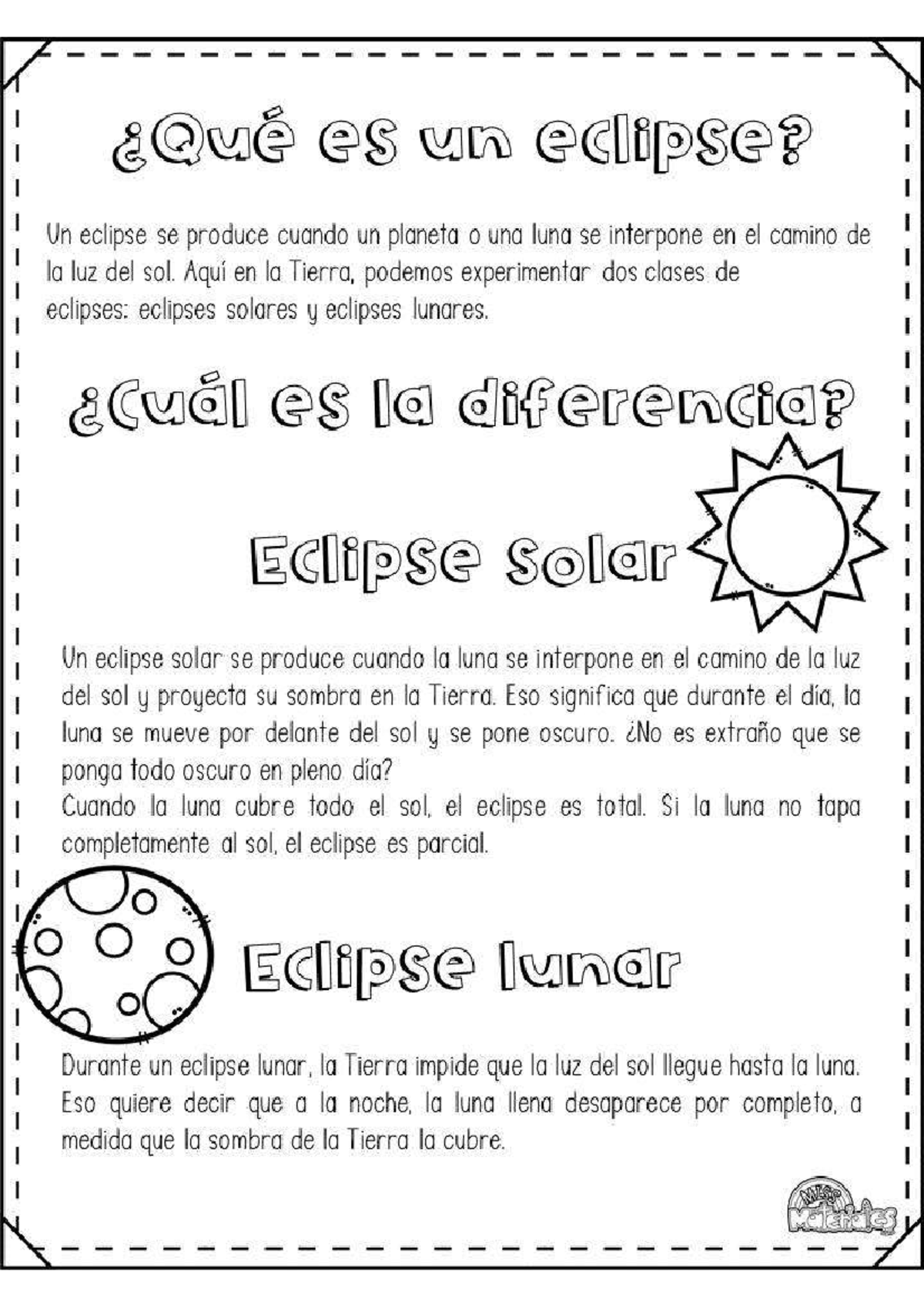 Actividades eclipse solar 2024 - Español - Studocu