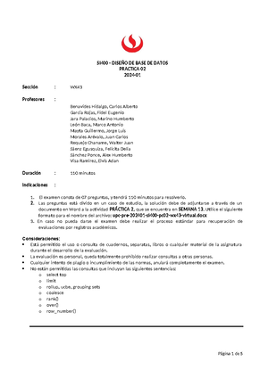 Diseño de base de datos - SI400 - UPC - Studocu