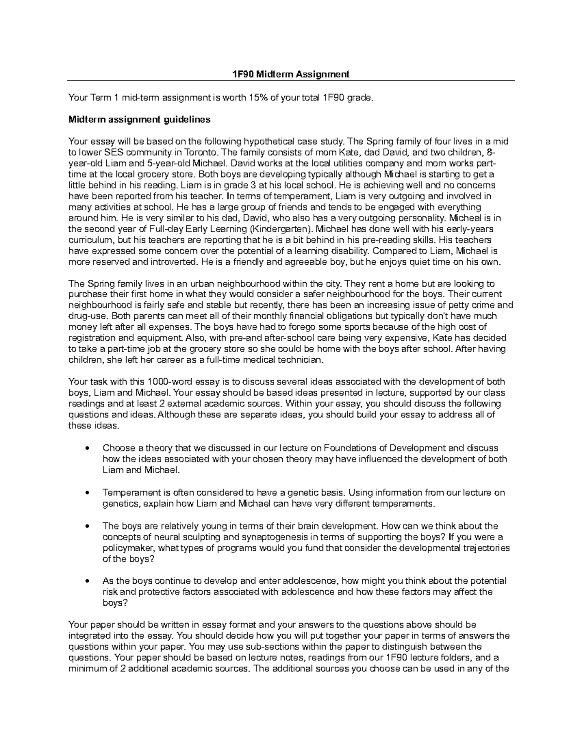 CHYS 1F90 Midterm 2024 - 1F90 Midterm Assignment Your Term 1 mid-term assignment is worth 15% of ...