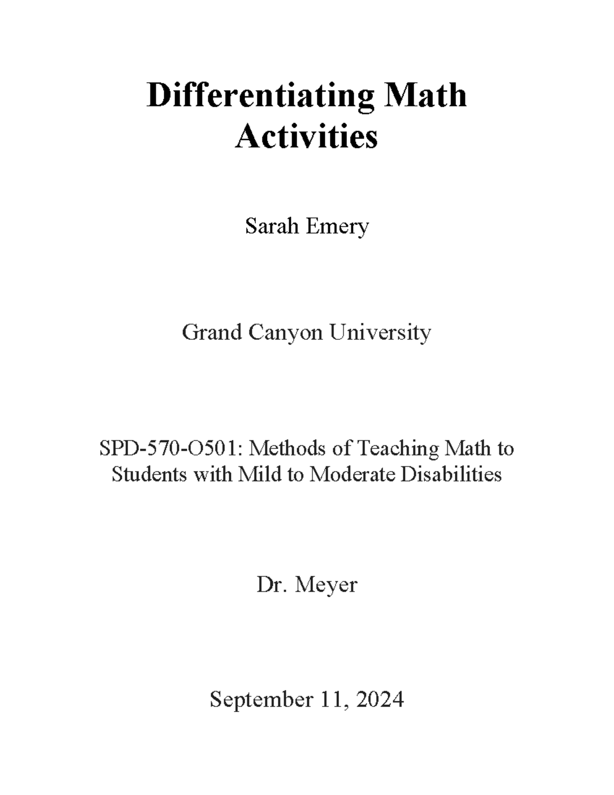 Differentiating Math Activities - Differentiating Math Activities Sarah ...