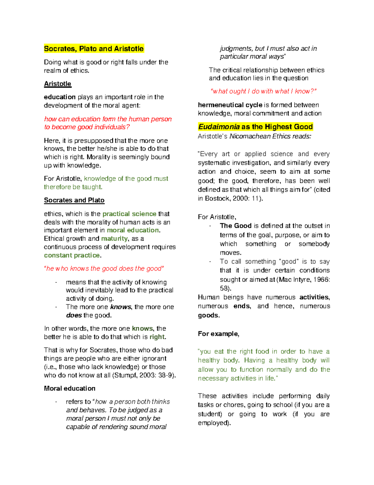 Socrates - Lecture notes 1 - Basic Psychology - Studocu