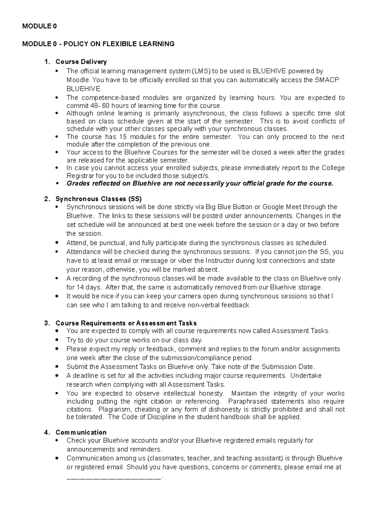 Module-0 - Civil Engineering - MODULE 0 MODULE 0 - POLICY ON FLEXIBILE ...
