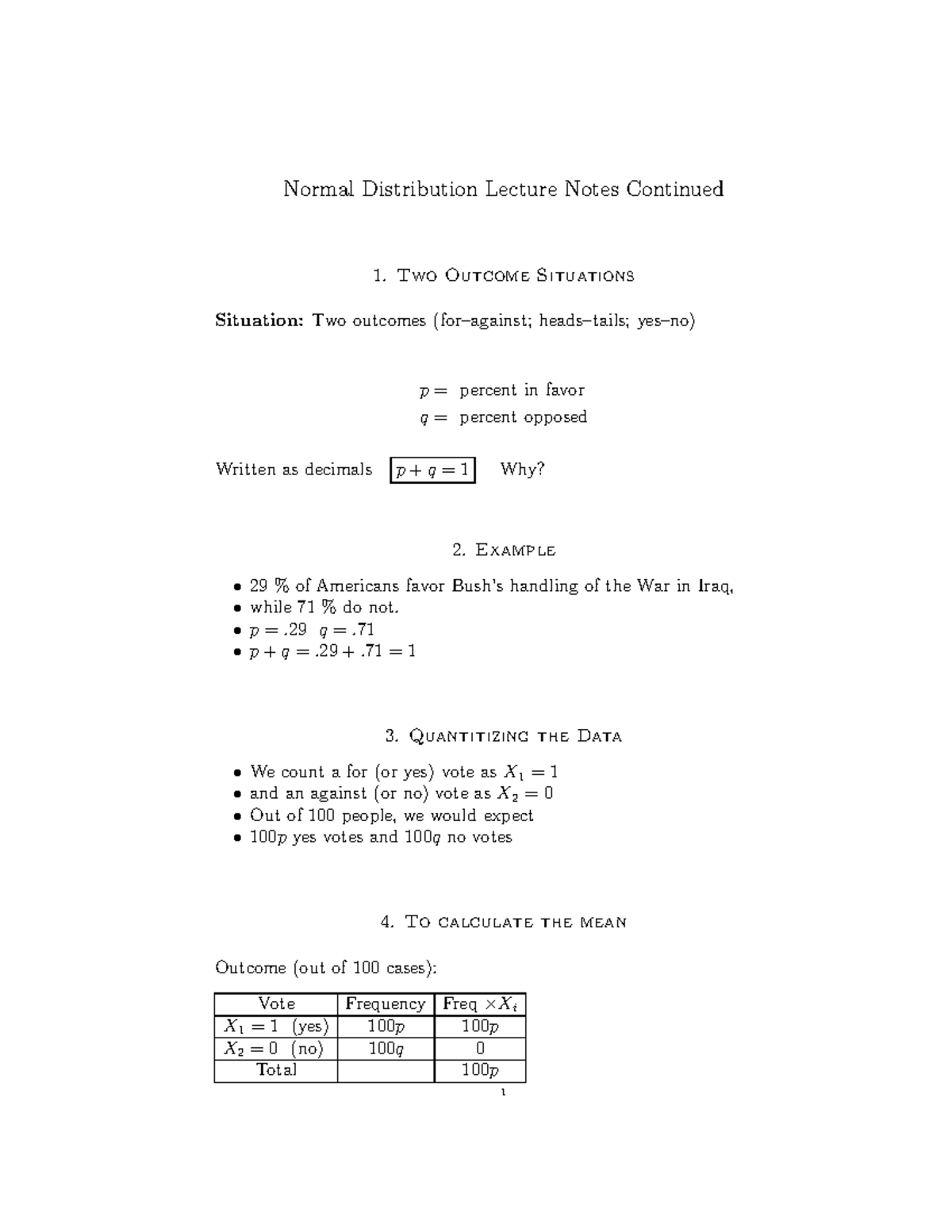 Lecture notes, lecture Normal distribution continued - Normal ...