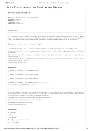 Plano de Ensino - Fundamentos dos Movimentos Básicos - PLANO DE ENSINO ...