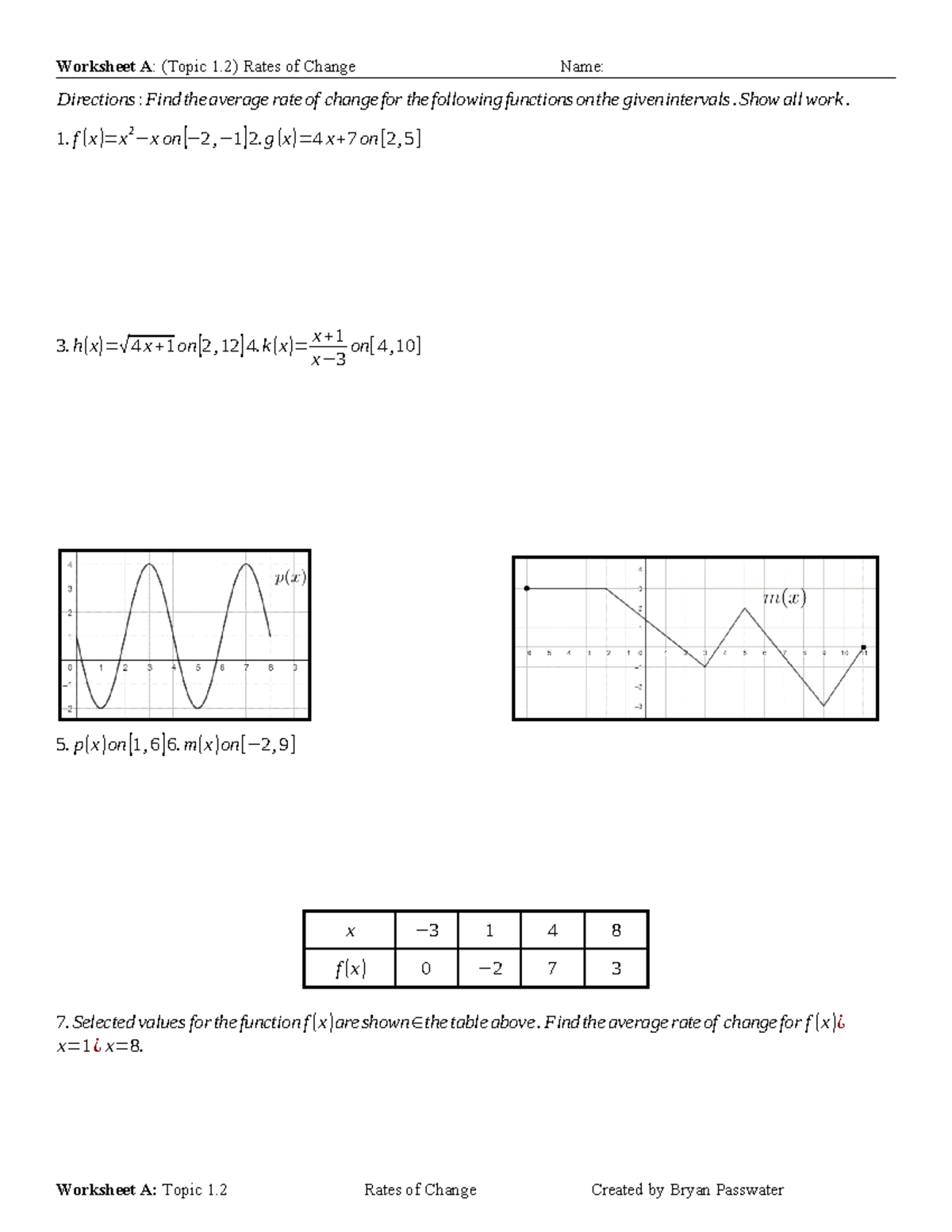 Worksheet+A+Topic+1 - Free diddy - Worksheet A: (Topic 1) Rates of ...