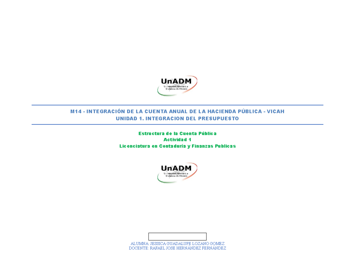 M14 U1 A1 Lozanogjg - Mapa Conceptual de la integracion de la cuenta ...