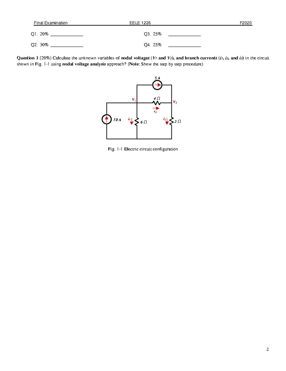 EELE 1236 Final Exam 2020-35147 - Q1. 20% ______________ Q3. 25% ...