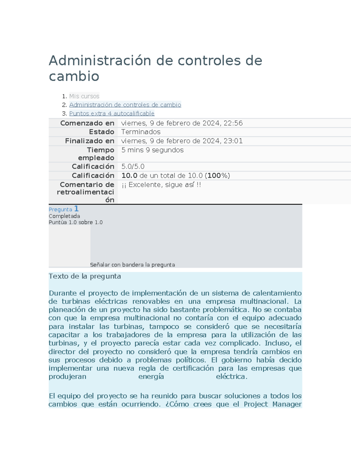 Administración de controles de cambio autocalificable 4 - Administración de controles de cambio ...