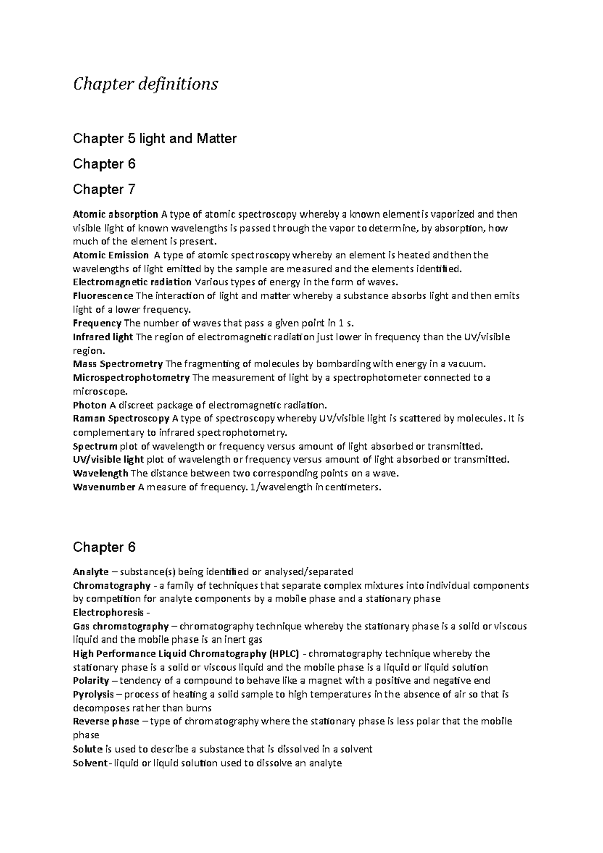 Chapter definitions 5-8 - Fundamentals of Forensic Science - Chapter ...