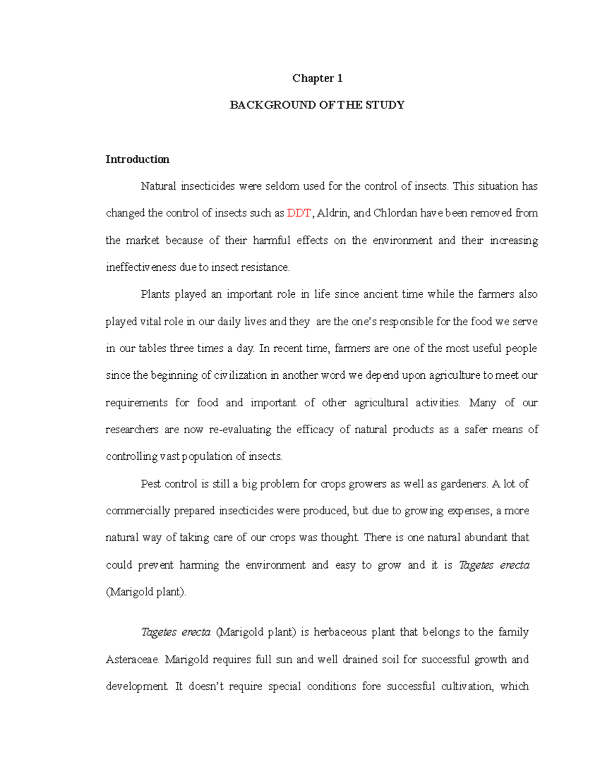 Thesis Chapter 1: Tagetes erecta (marigold plant) - Chapter 1 ...