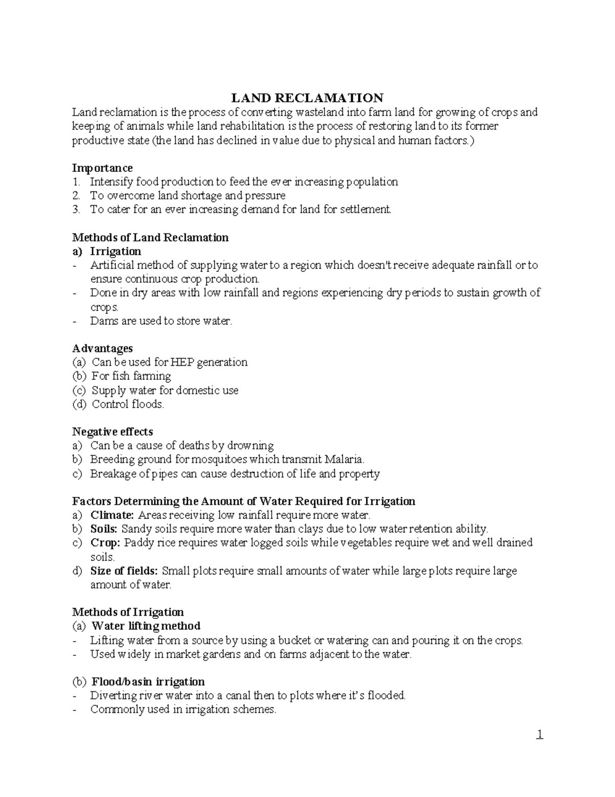 2. LAND Reclamation AND Rehabilitation - LAND RECLAMATION Land ...