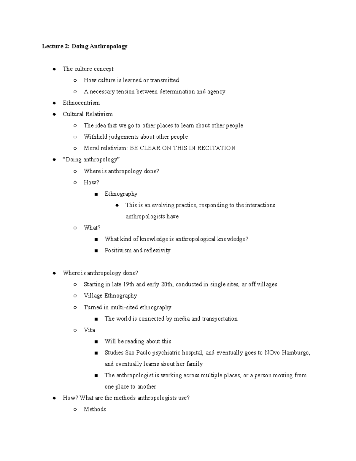 Anthropology Notes - All info from anthro lectures leading up to the ...