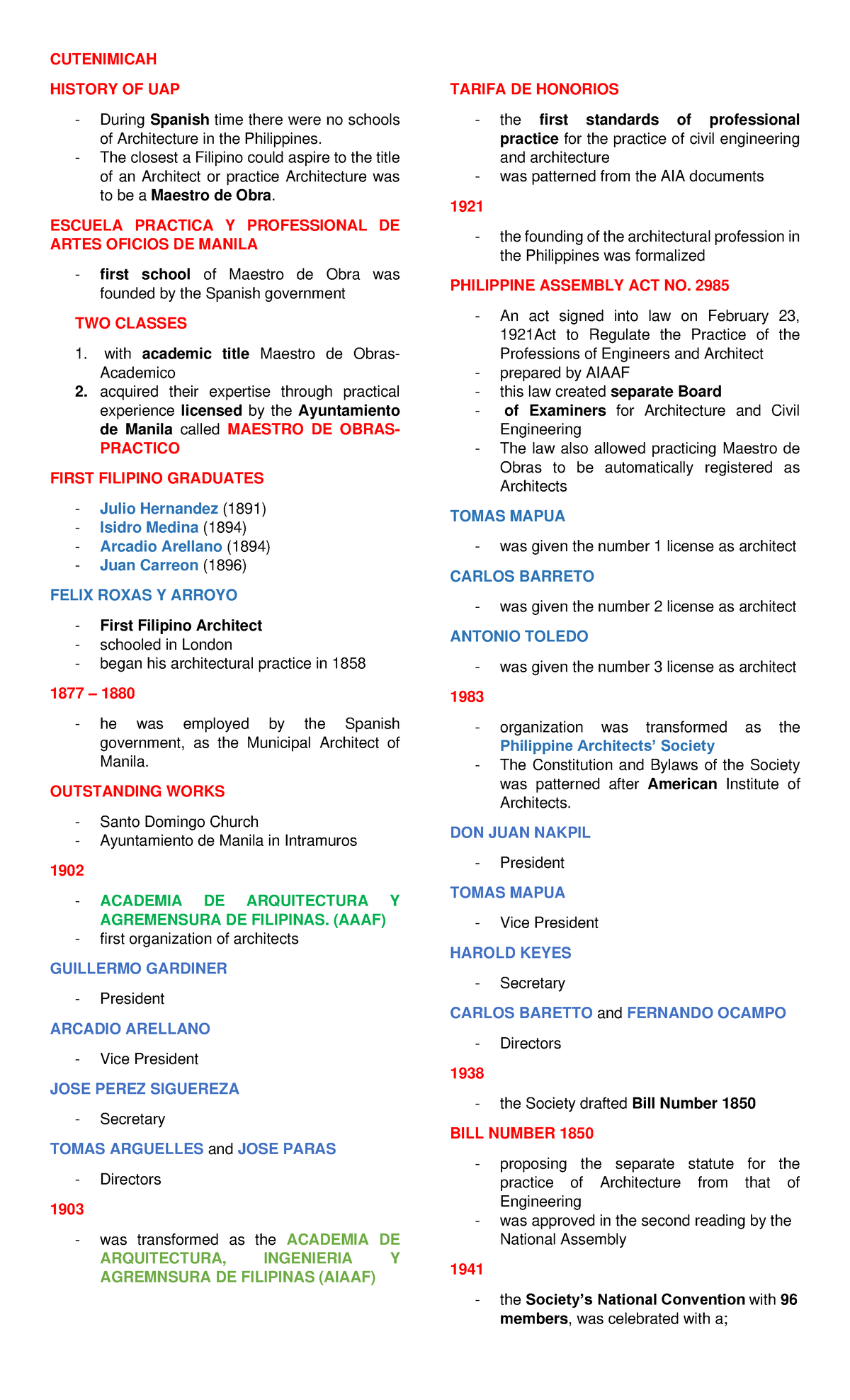 History-UAP - CUTENIMICAH HISTORY OF UAP During Spanish time there were ...