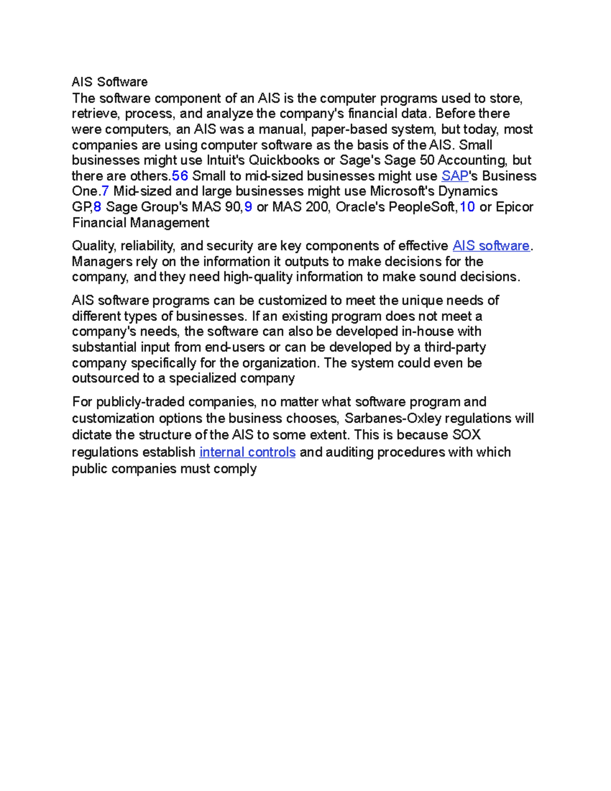 AIS-Software - The software component of an AIS is the computer ...