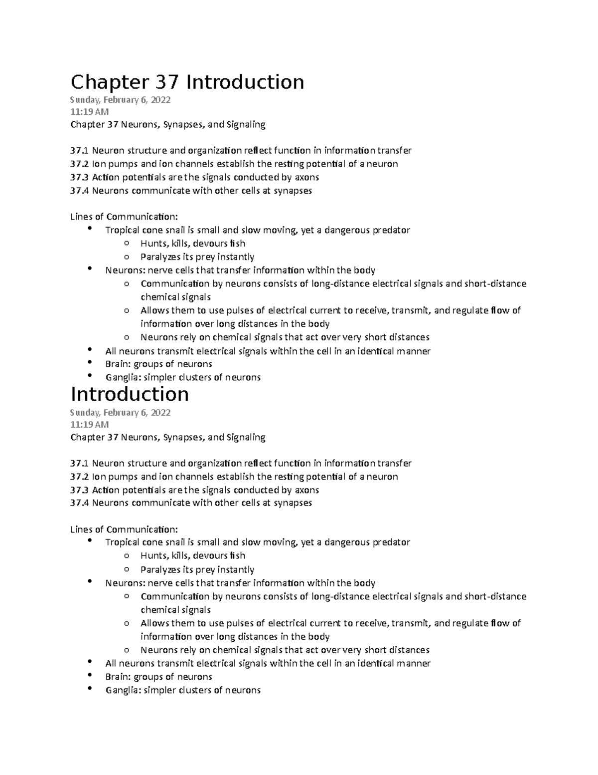 Chapter 37 - Chapter 37 Introduction Sunday, February 6, 2022 11:19 AM ...