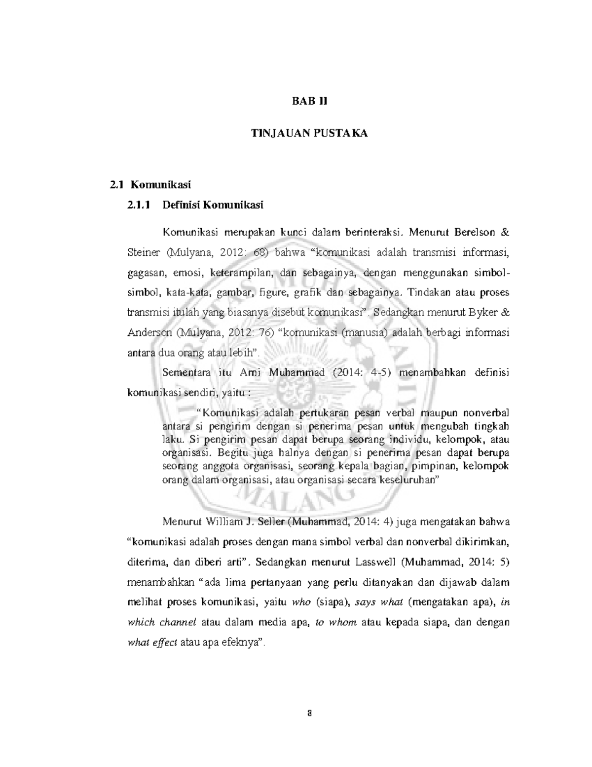BAB II - Jurnal - BAB II TINJAUAN PUSTAKA 2 Komunikasi 2.1 Definisi ...