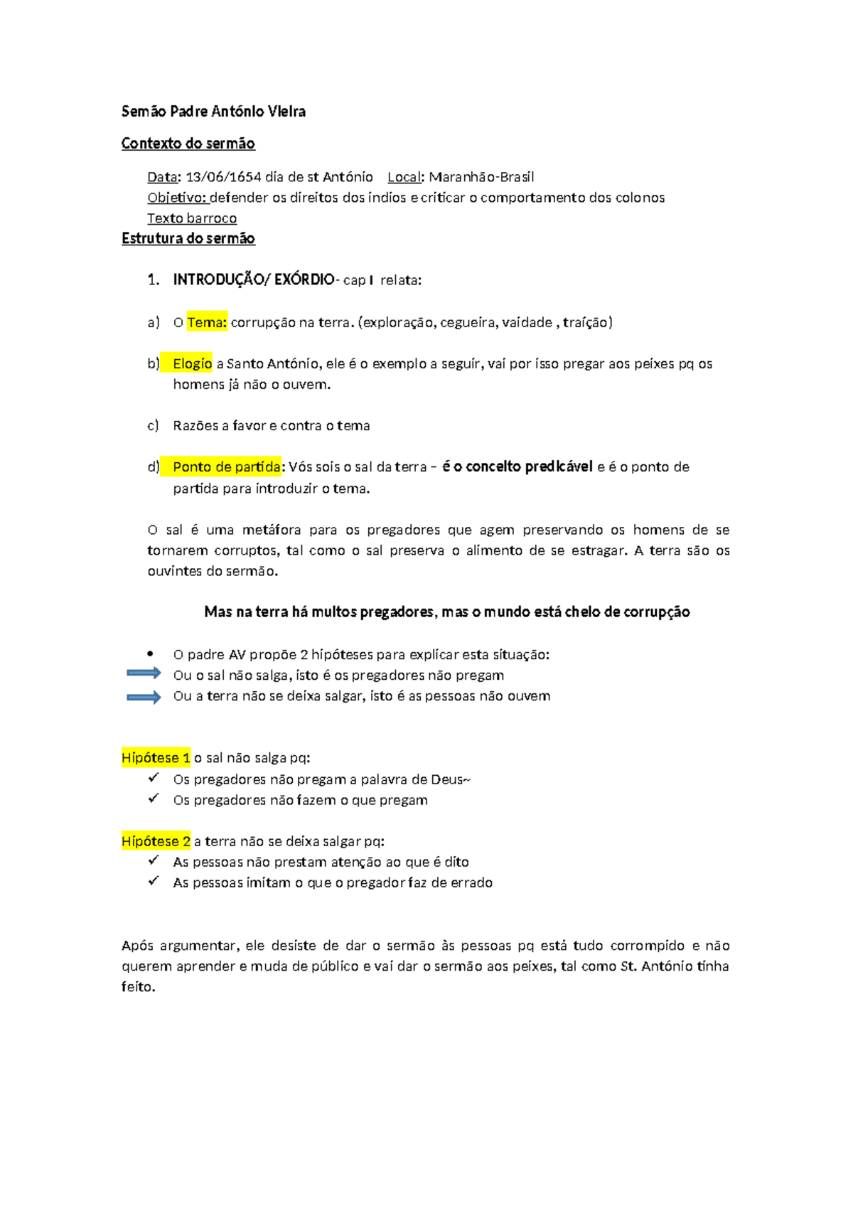 Semão Padre António Vieira - Semão Padre António Vieira Contexto do ...
