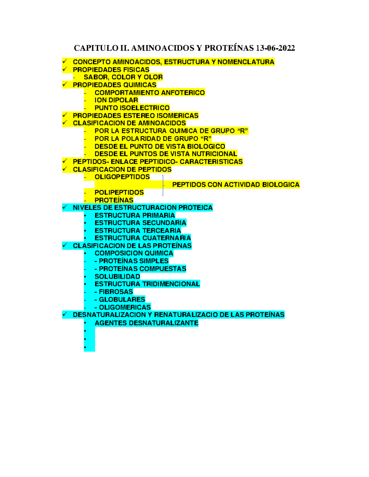 Guia N° 2 Identificacion De Aminoacidos Capitulo Ii Aminoacidos Y ProteÍnas 13 06 Concepto