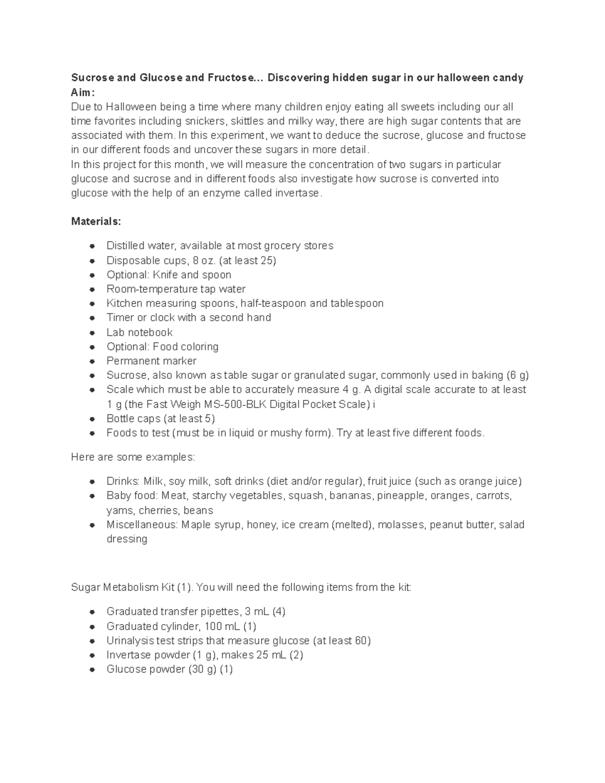 Discovering hidden sugar in Halloween candy - Studocu