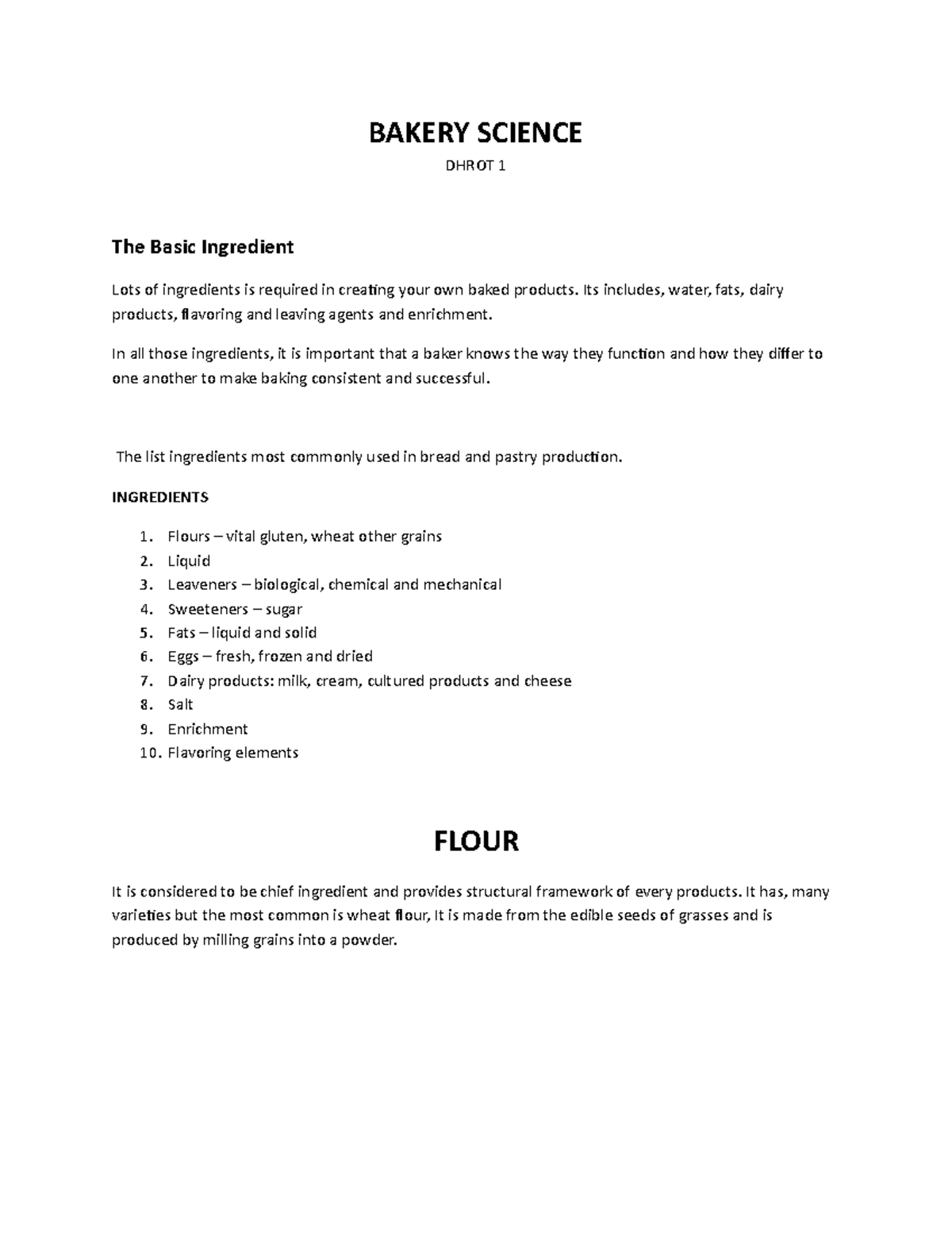 Bakery- Science- Bakery- Sceince- BAKERY SCIENCE DHROT 1 The Basic ...