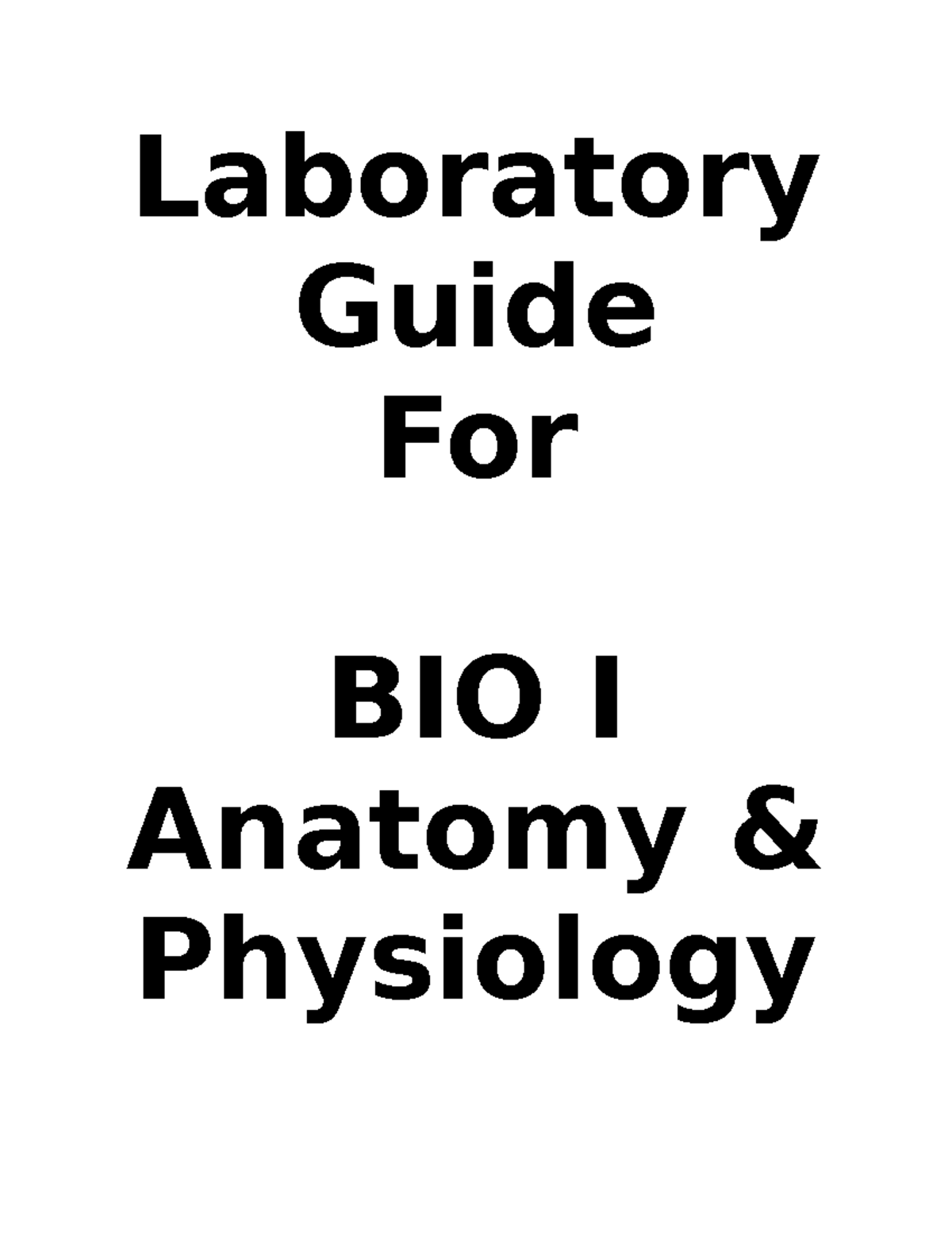 BIO 1 2023 LAB 1 1 - Biology lecture - Laboratory Guide For BIO I ...