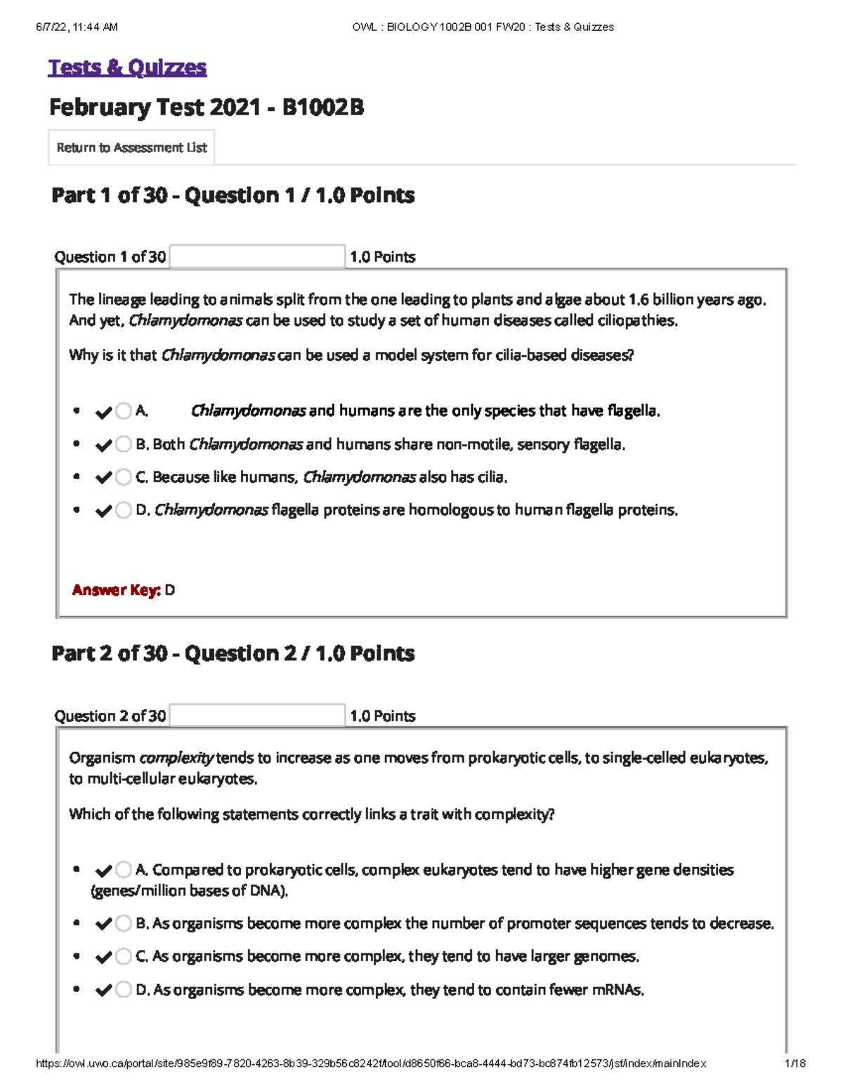 Test1 - Midterm 1 - Tests & Quizzes February Test 2021 - B1002B Return ...