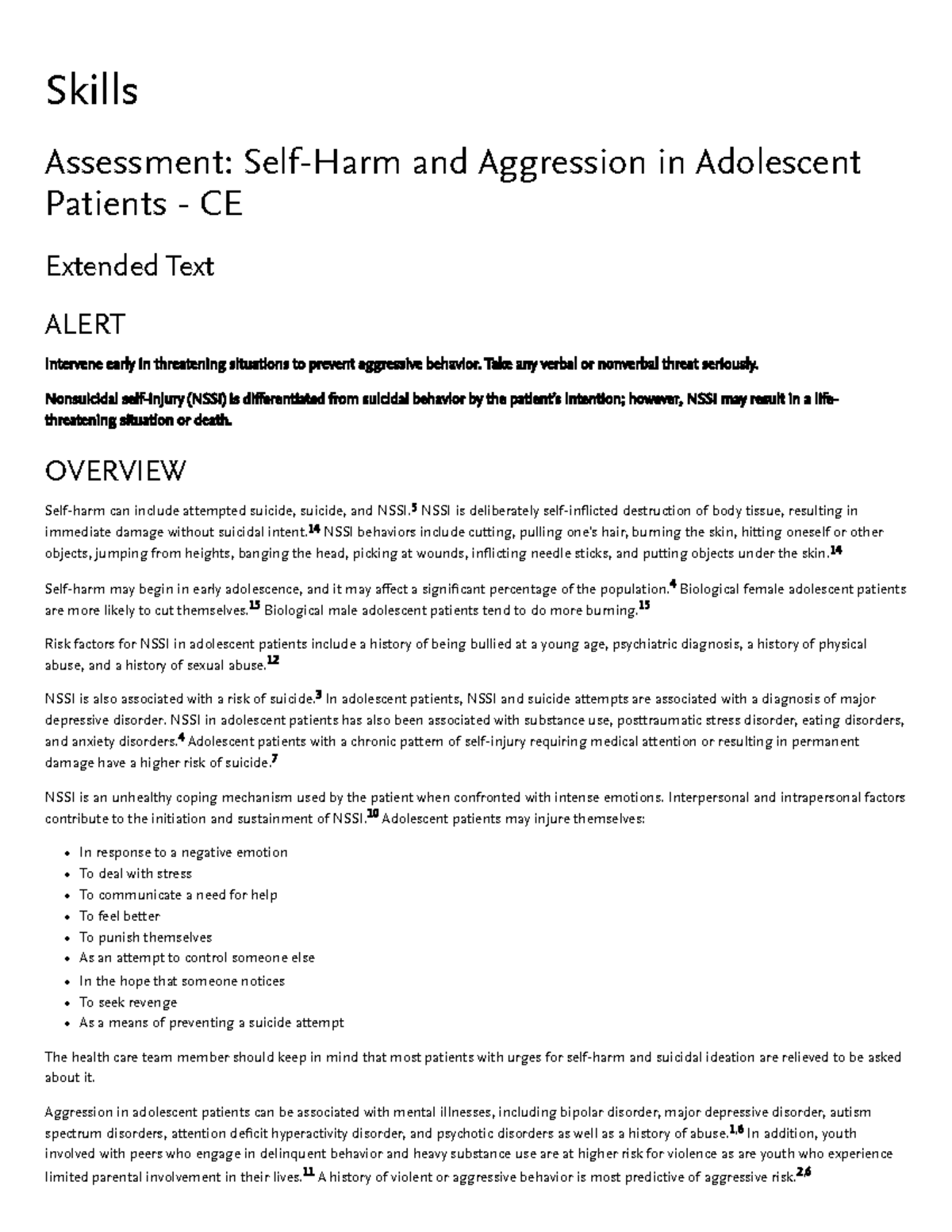 Assessment Self-Harm and Aggression in Adolescent Patients - Extended ...