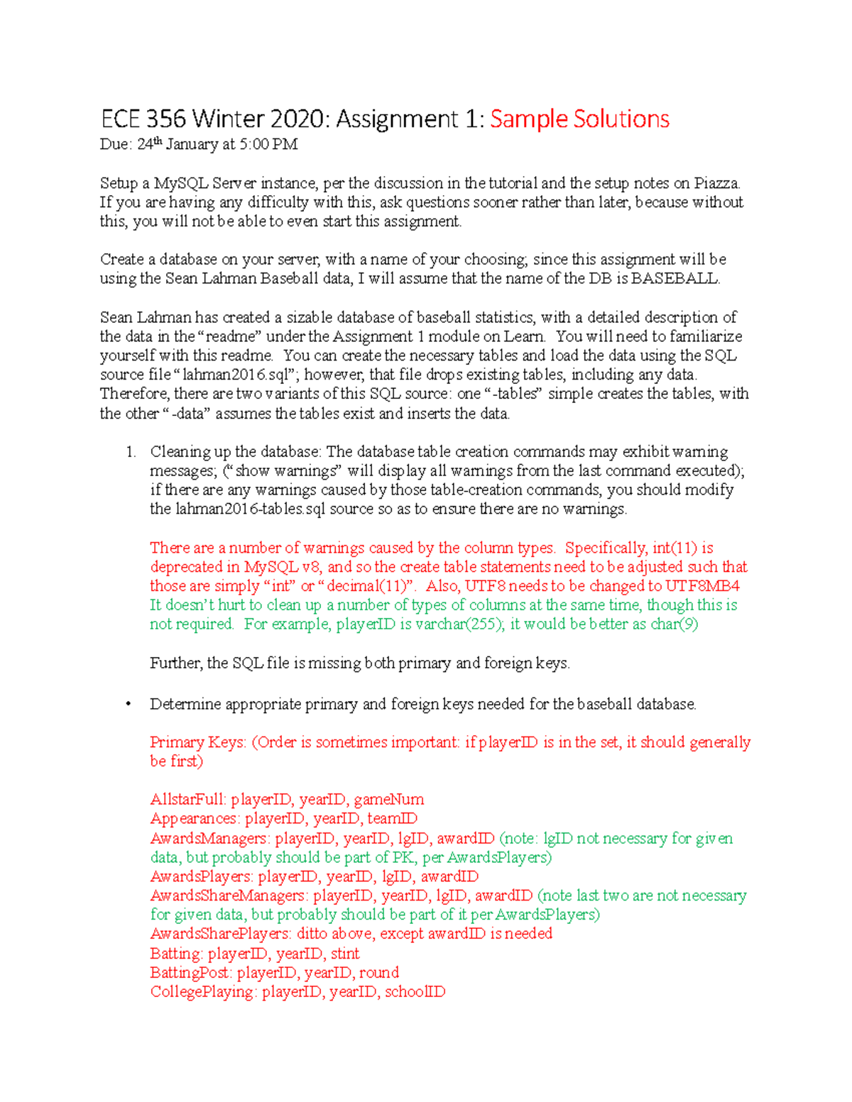 A 1 Soln Q1 2 Assignment Solution Warning Tt Undefined Function 32 Ece 356 Winter 2020