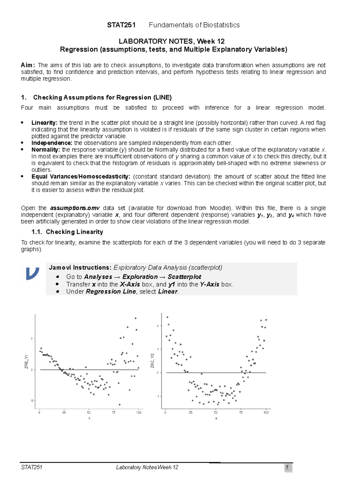 Lab Wk 12 2023 Solutions - STAT251 Fundamentals of Biostatistics ...