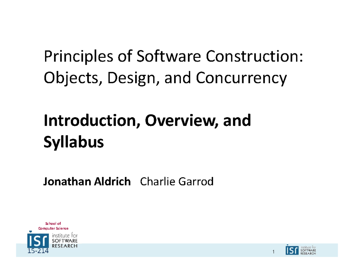 01-introduction - School of Computer Science School of Computer Science ...