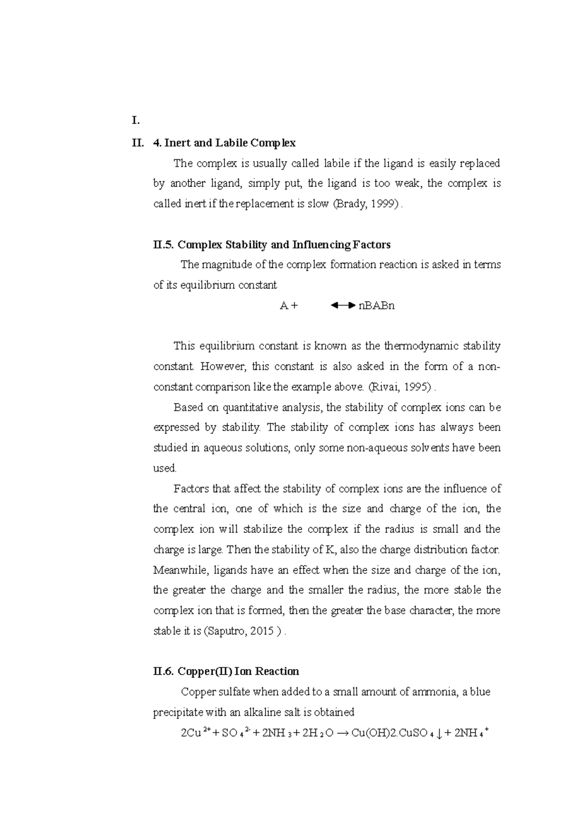Complex stability ion - I. II. 4. Inert and Labile Complex The complex ...