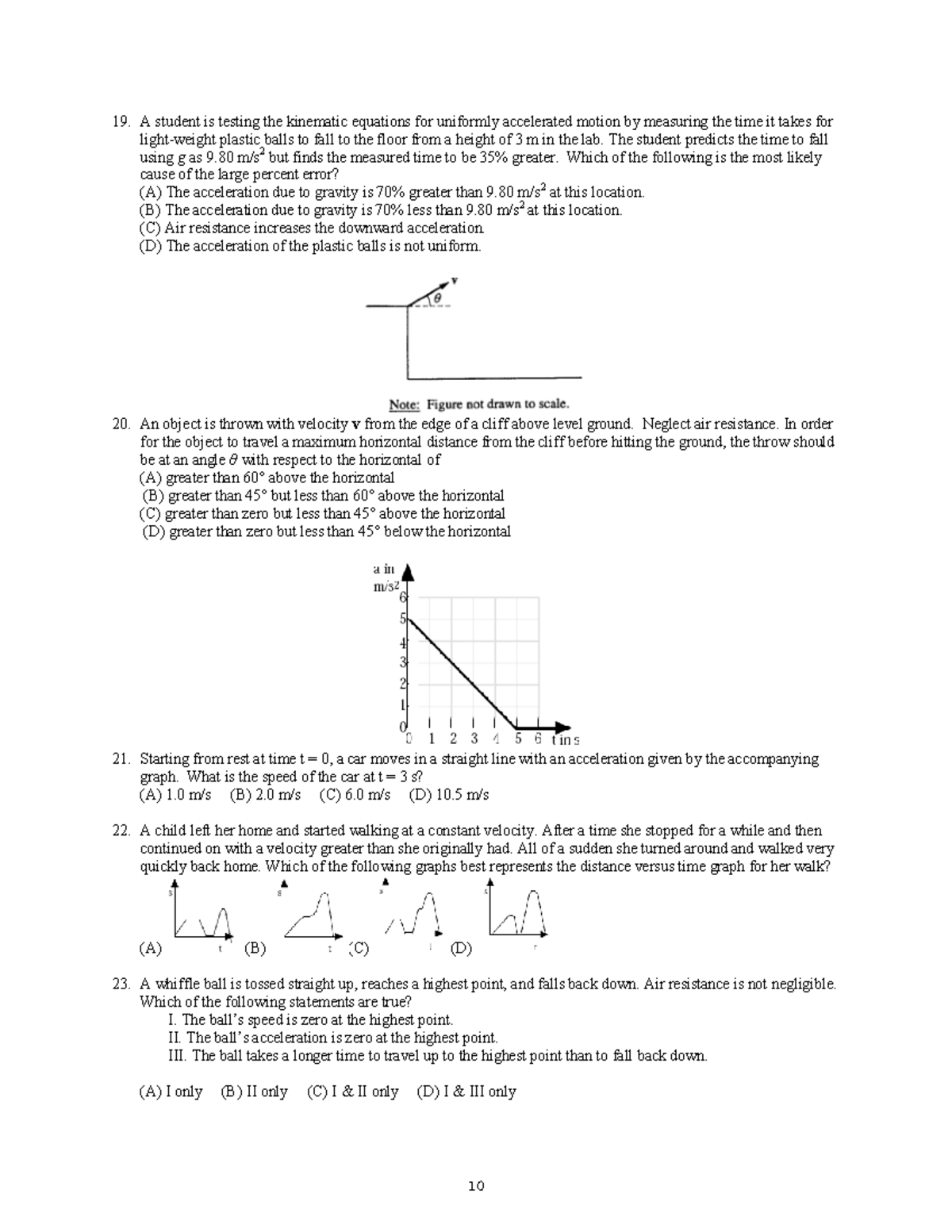 Workbook 1 FULL-12 - Workproblems for physics 1 - A student is testing ...