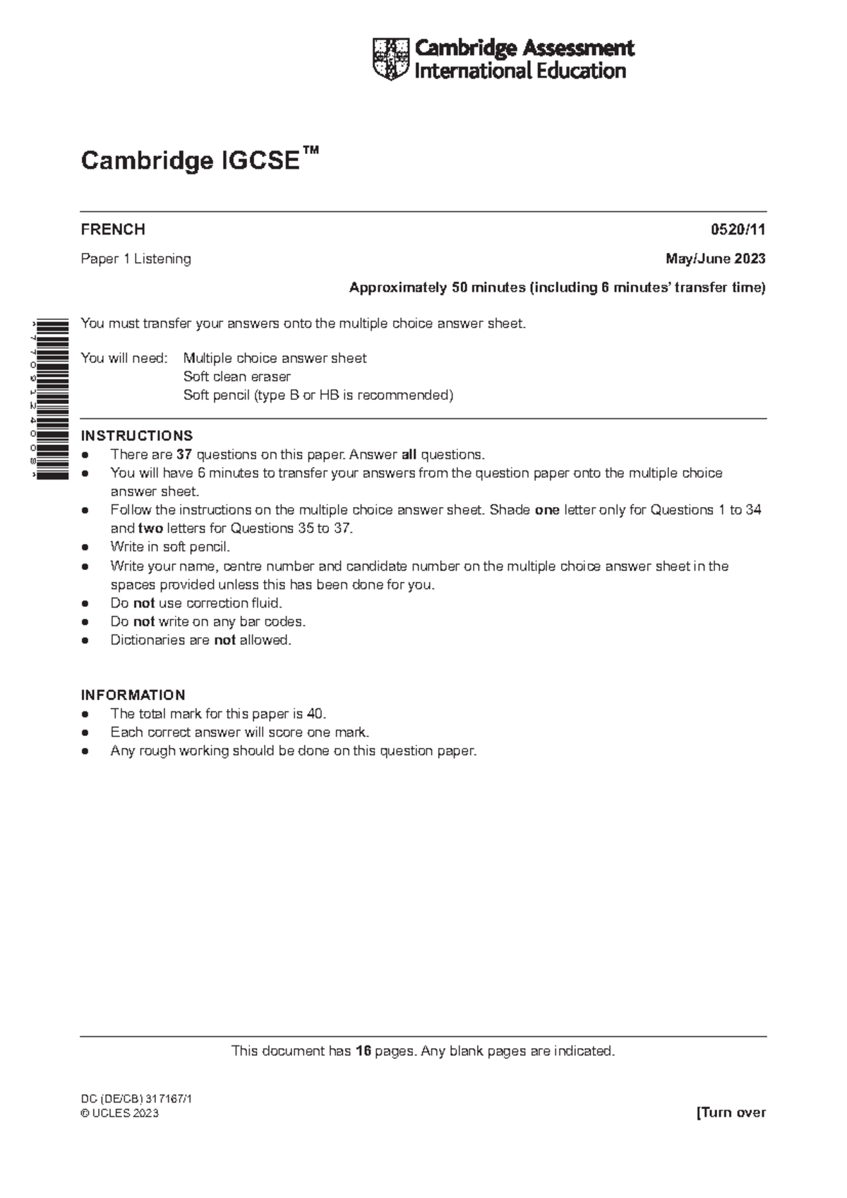 0520 s23 qp 11 - past paper - This document has 16 pages. Any blank ...