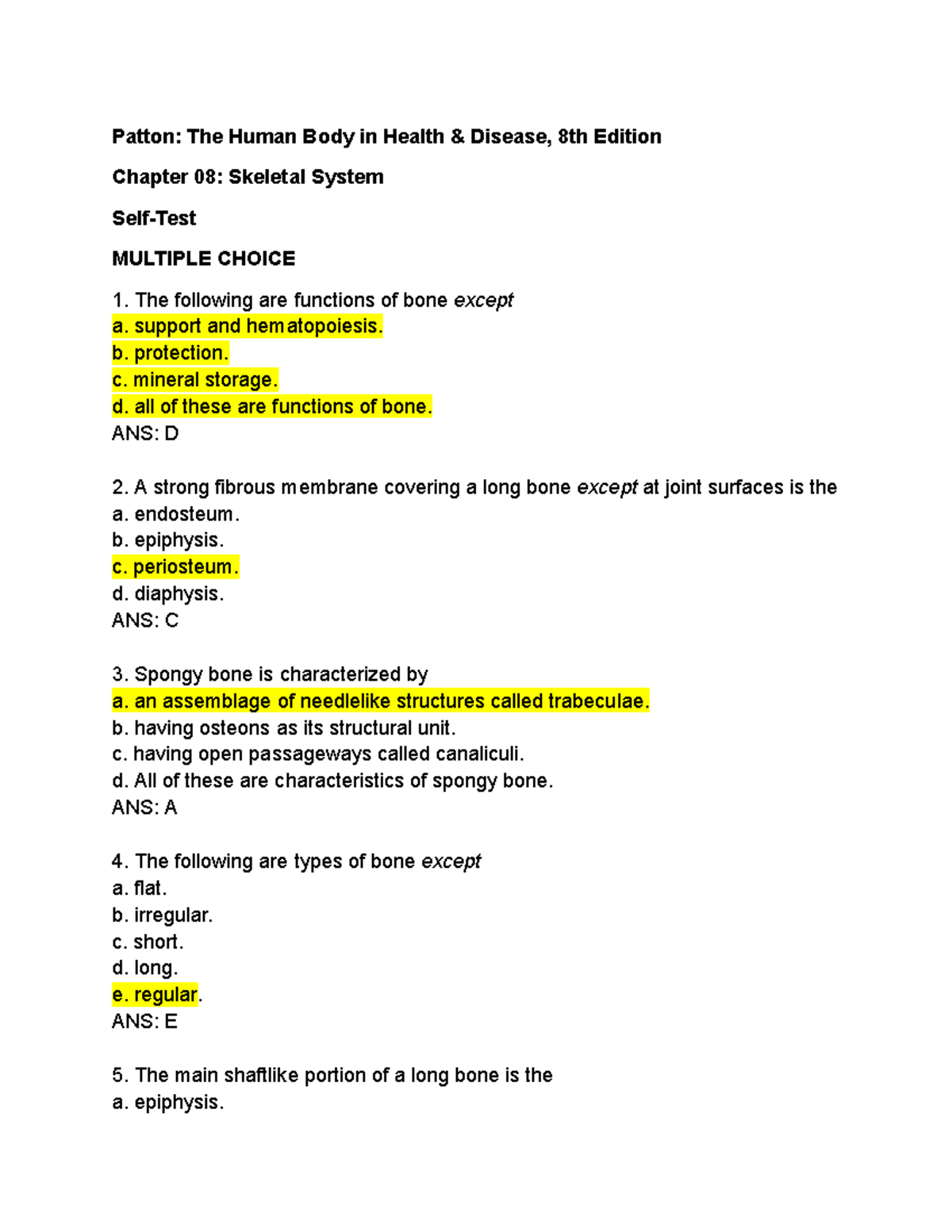 Untitled document - ……… - Patton: The Human Body in Health & Disease ...