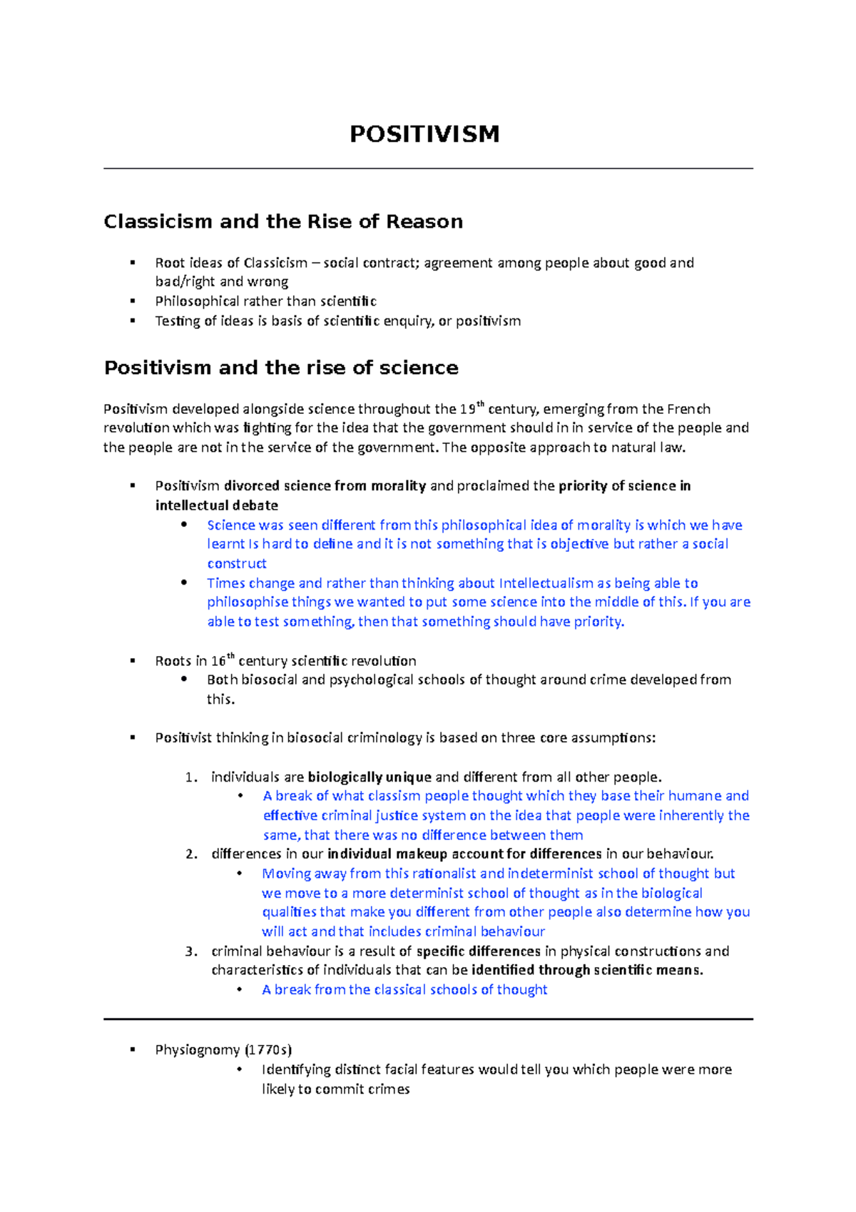 lecture 3 on Positivism in criminal justice section - POSITIVISM ...