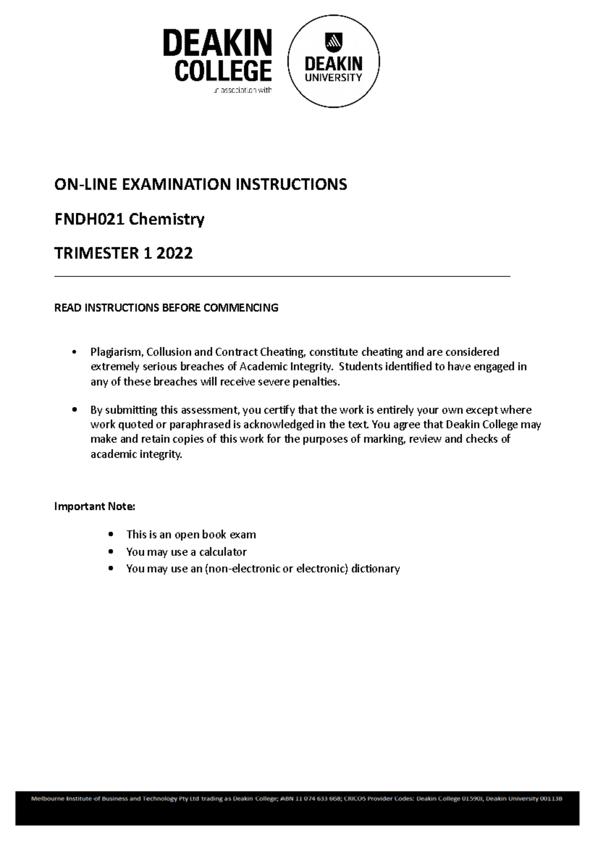 Practice Exam - Practical exam of chemistry - ON-LINE EXAMINATION ...