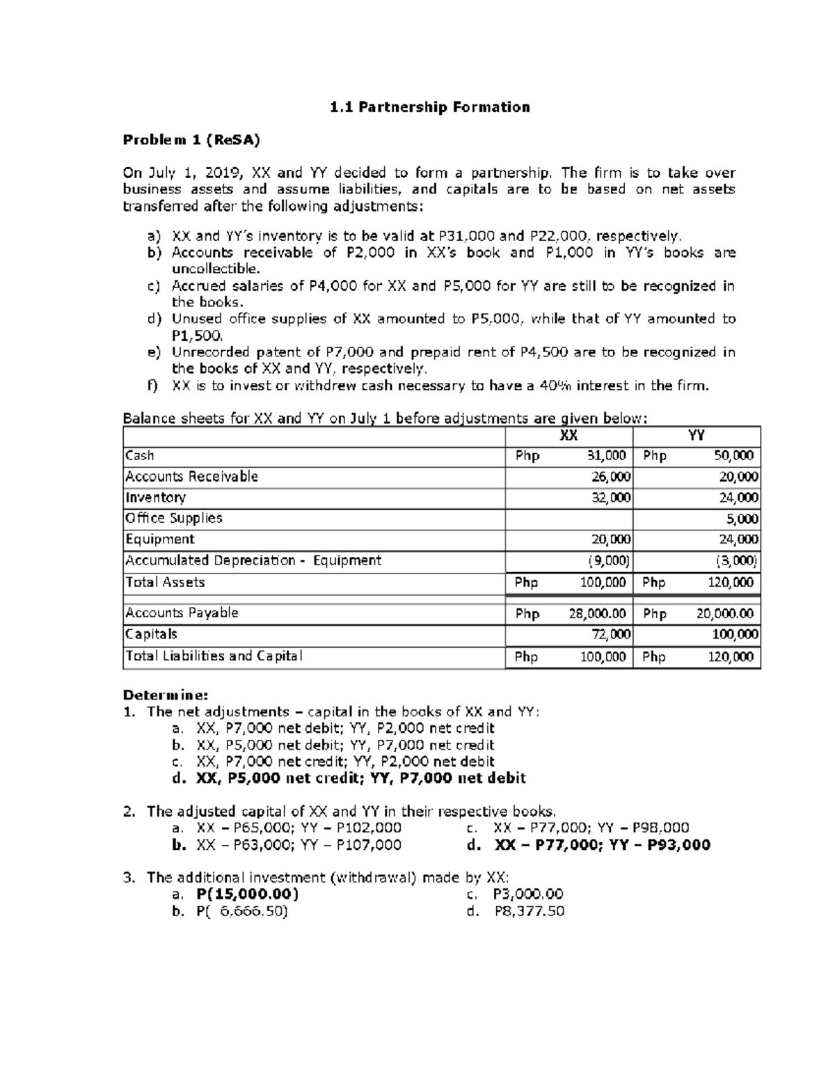 RESA- Problems-AST - hhhhh - BS Accountancy - Studocu