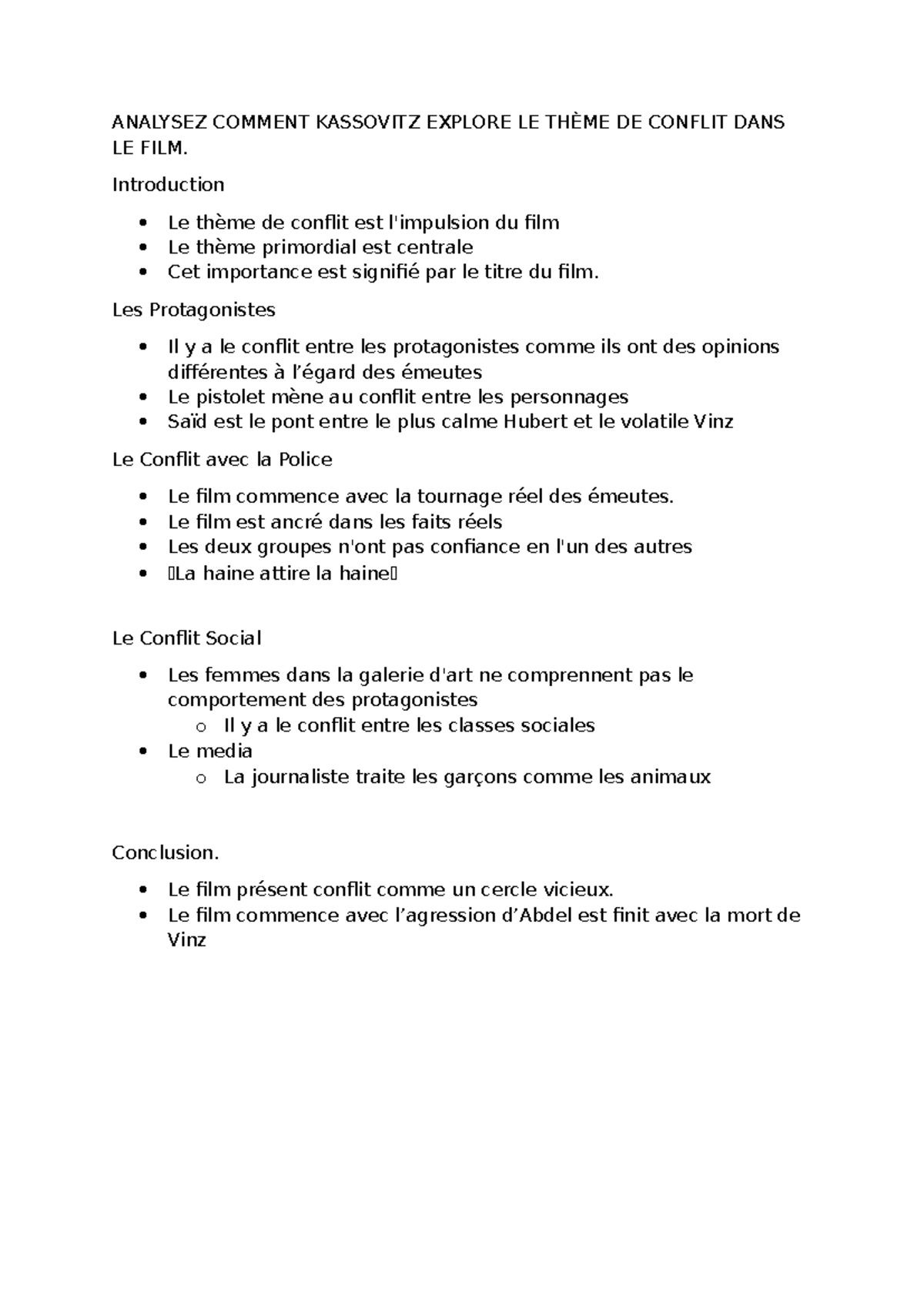 La Haine essay plan - ANALYSEZ COMMENT KASSOVITZ EXPLORE LE THÈME DE ...
