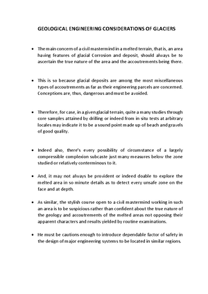 Geology IN Glaciers, GLACIAL EROSION, RATE OF GLACIAL EROSION, FEATURES ...