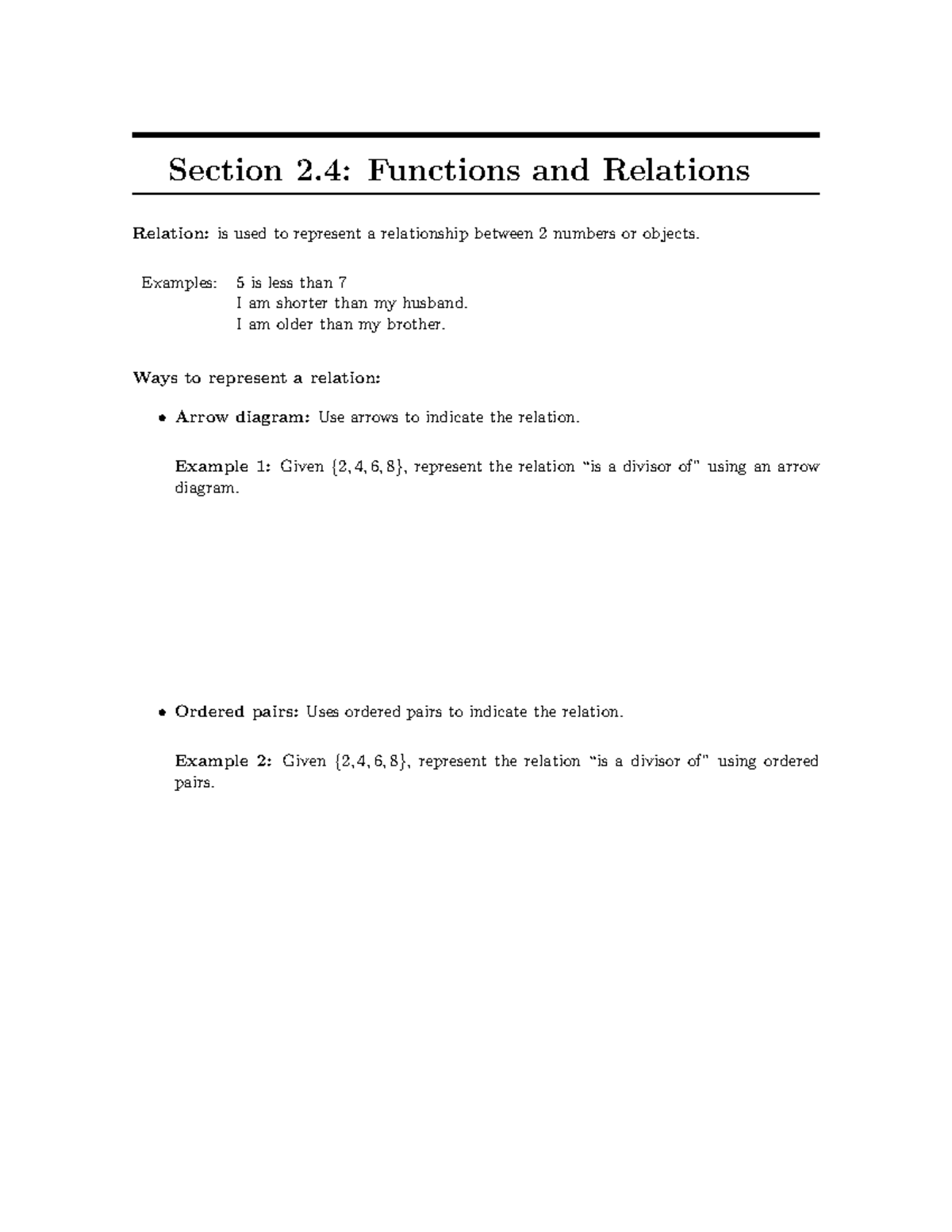 Functions And Relations Relation Is Used To Represent A Relationship Between 2 Numbers Or