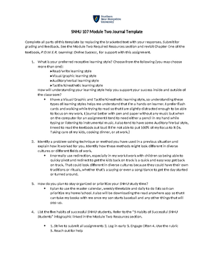 SNHU 107 Module Three Journal Template - SNHU 107 Module Three Journal ...
