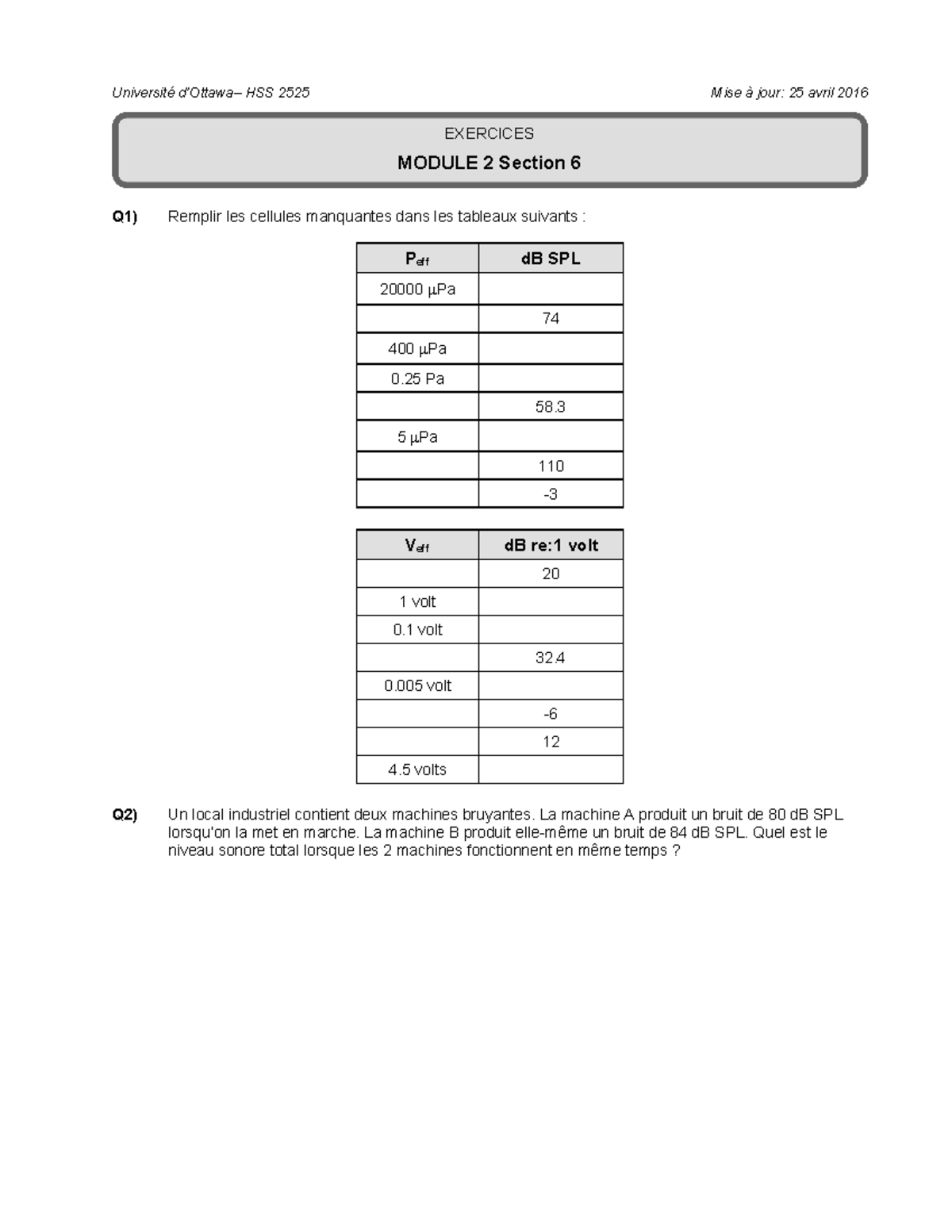 Exercices-module 2 section 6 - Université d’Ottawa– HSS 2525 Mise à jour: 25 avril 2016 Q1 ...