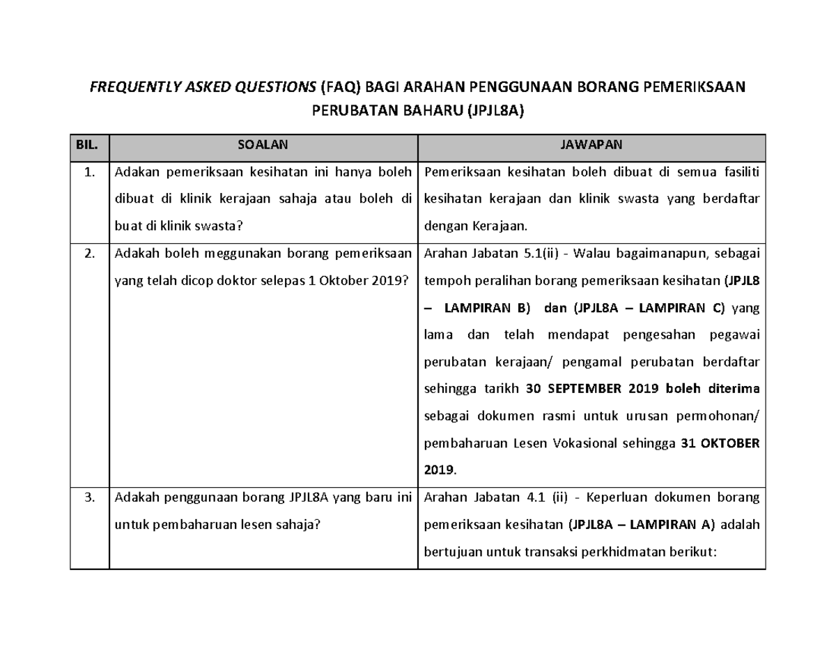 FAQ JPJL8A JPJ - For medic test on evp and psv - FREQUENTLY ASKED ...