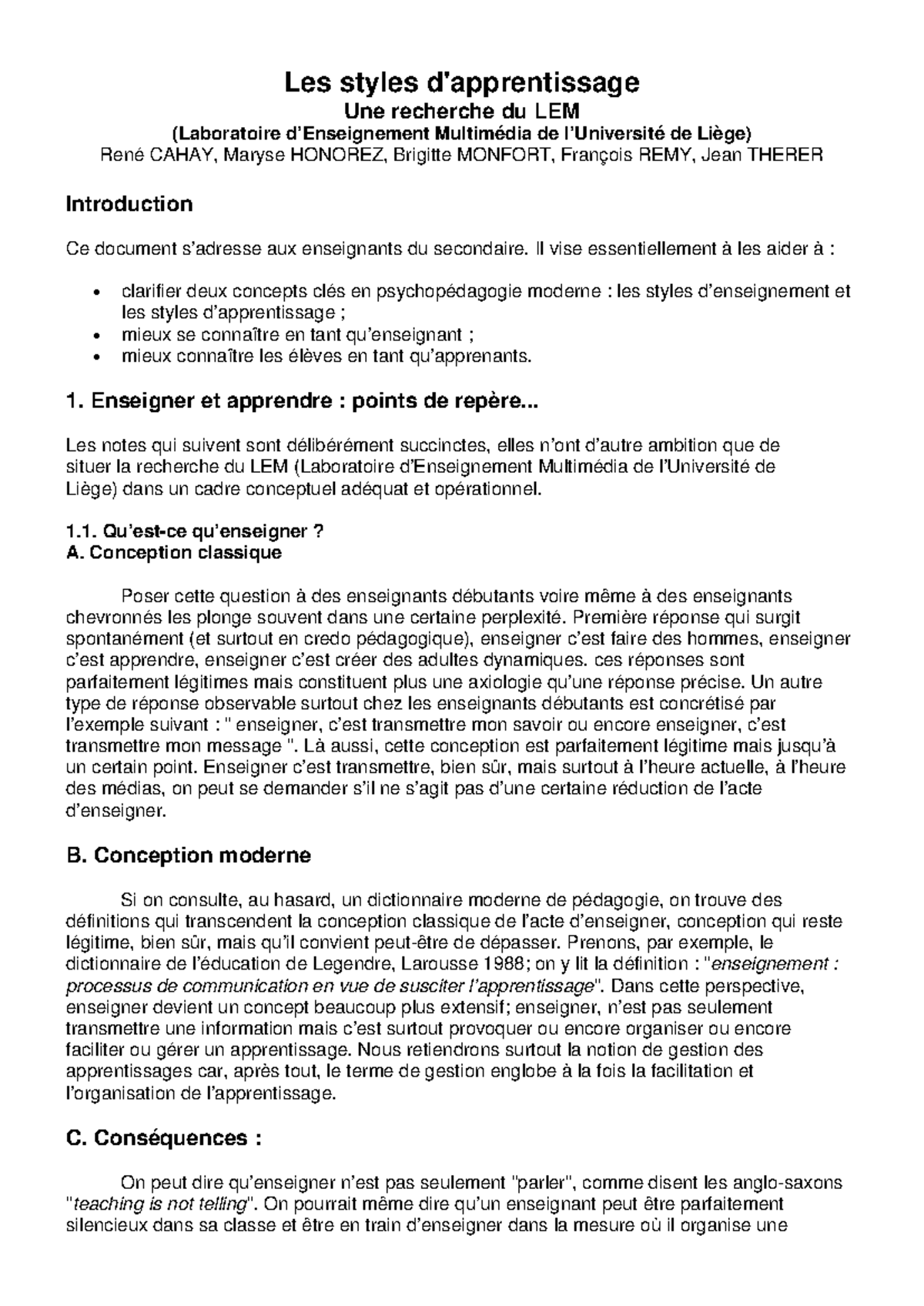 Style Apprent - EAP 11 - Les styles d'apprentissage Une recherche du ...