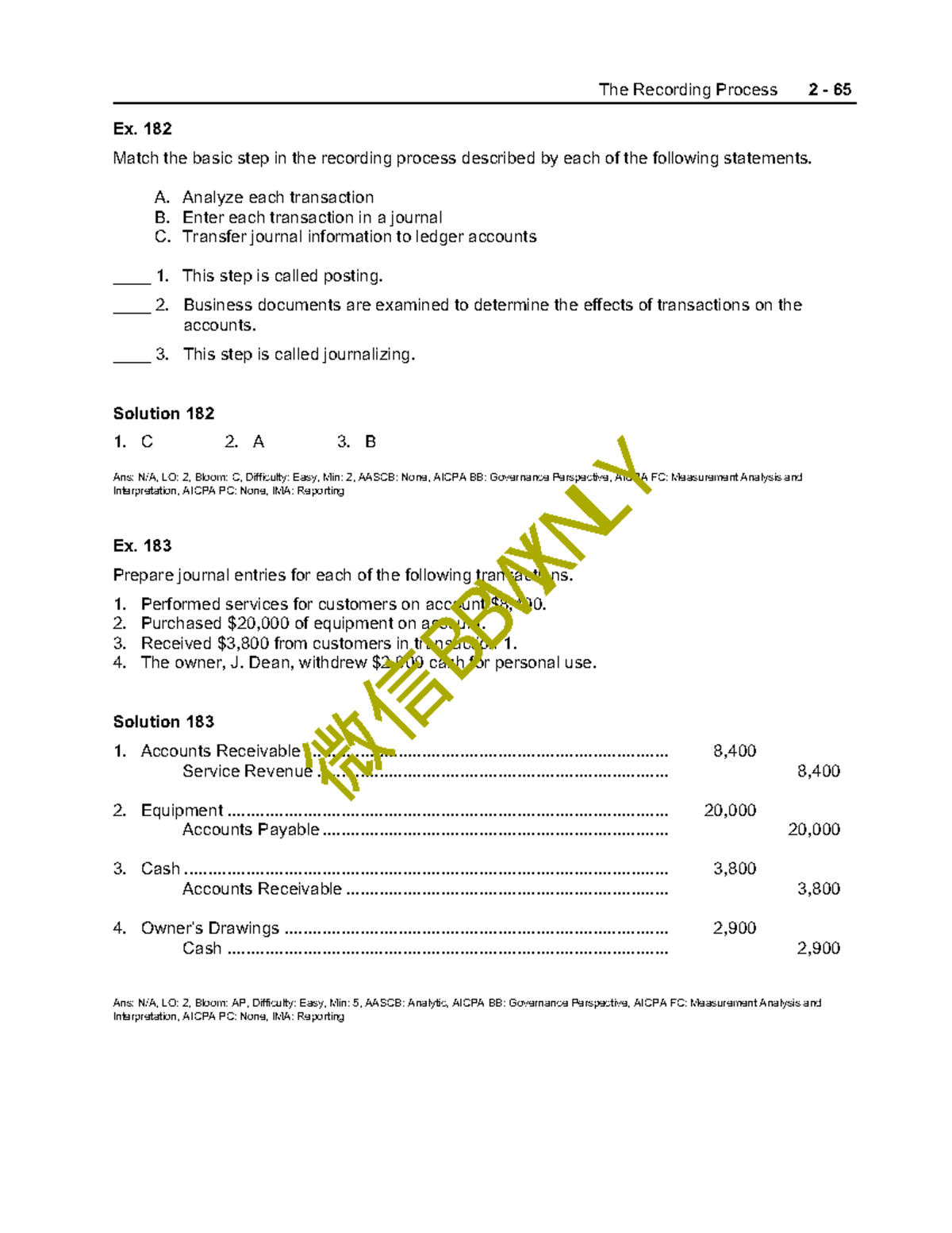 Accounting principles 14th edition by weygandt tb 158 - The Recording ...