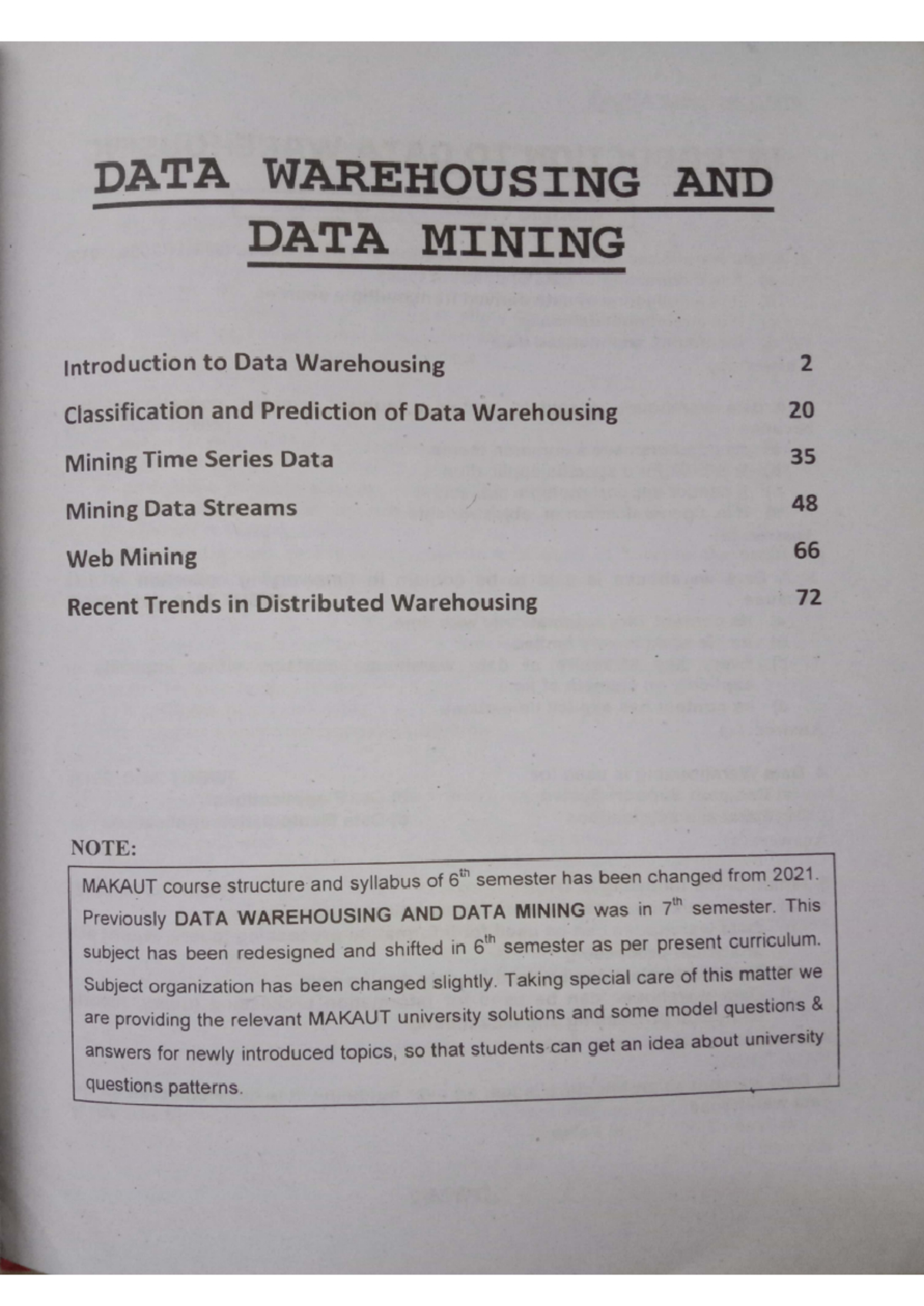 Data Warehouse and Data Mining - Studocu