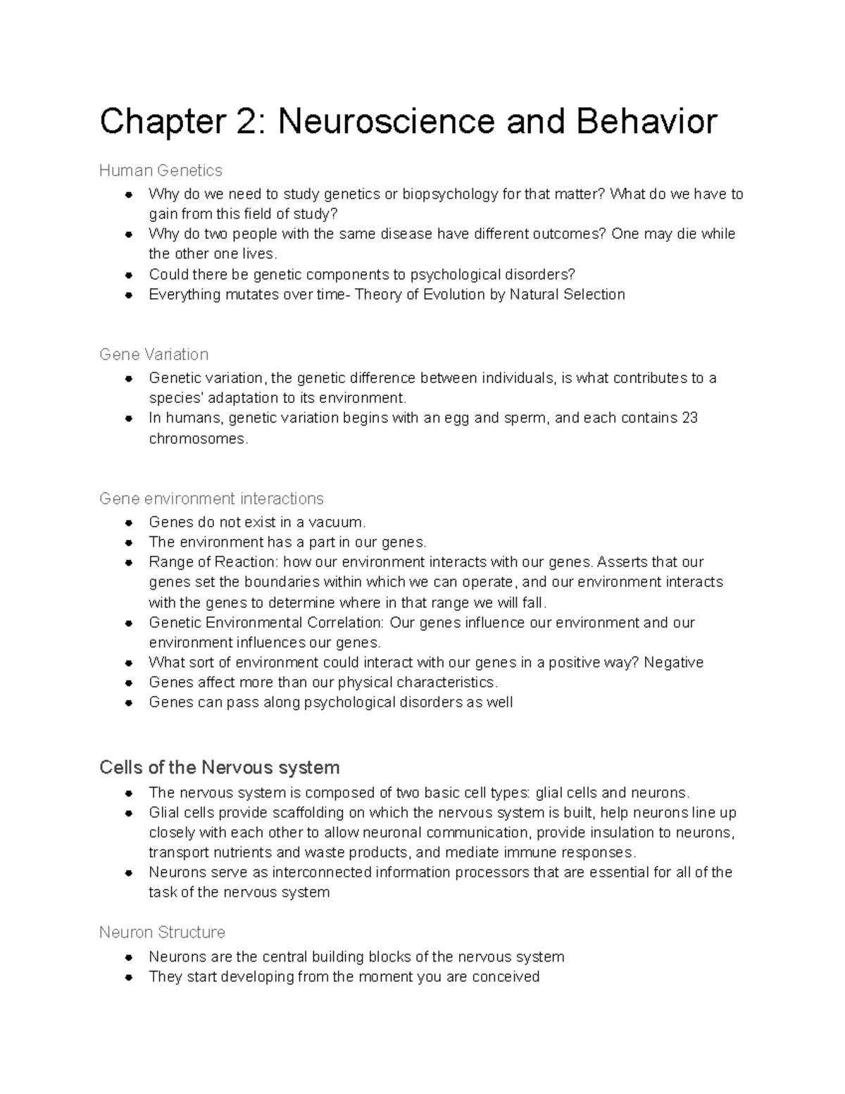 Chapter 2 Neuroscience and Behavior - Chapter 2: Neuroscience and ...