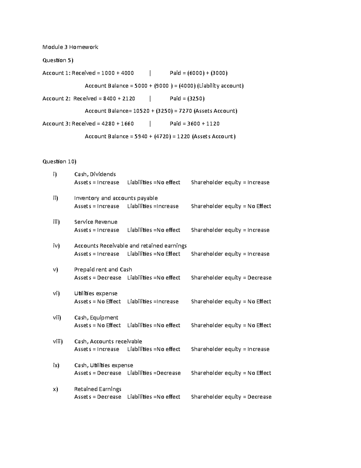 Module 3 Homework (Week 4) - Module 3 Homework Question 5) Account 1 ...