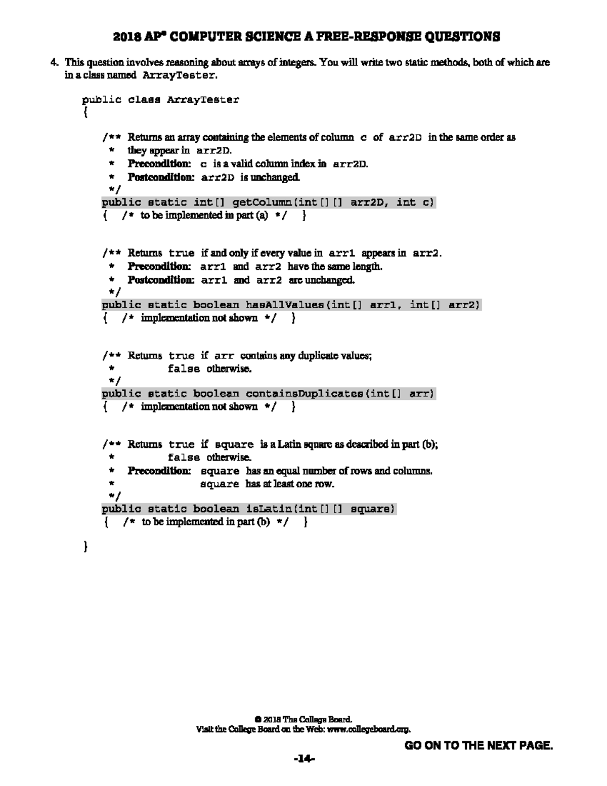 Latin Squares - easy problems to learn ap cs - COE 301 - Studocu