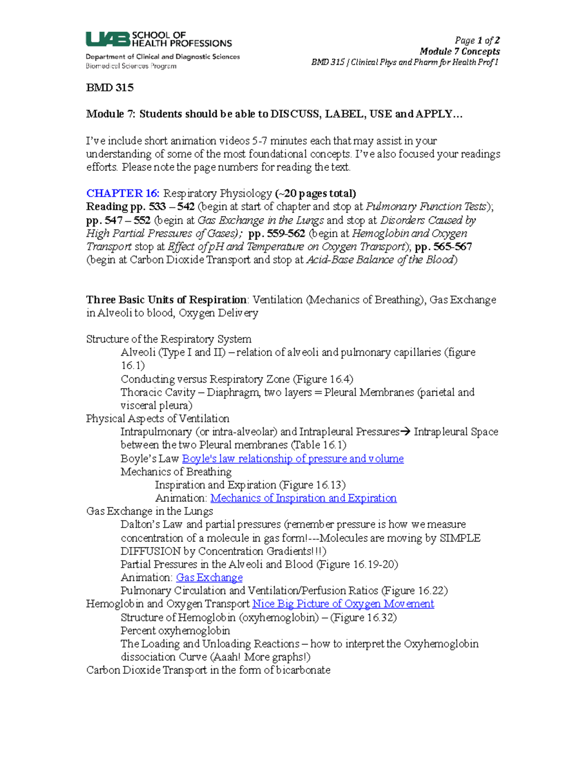 Module 7 objectives-reading - Page 1 of 2 Module 7 Concepts BMD 315 ...